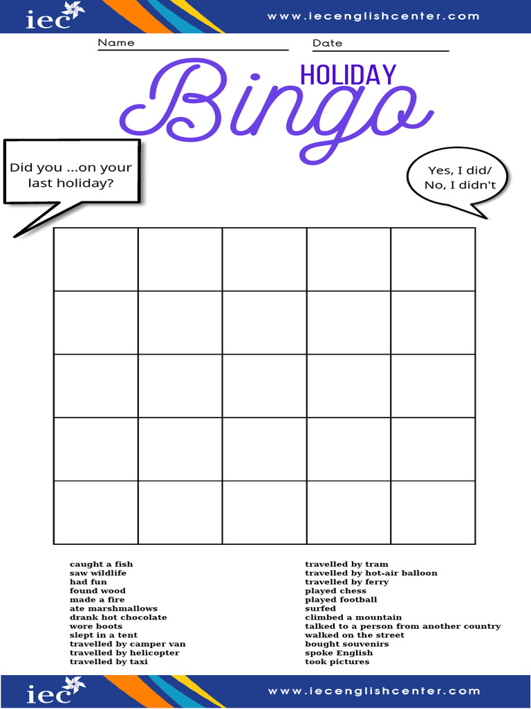 Worksheet Bingo Game - Unit 1 - Lesson 5 - BI4 | PDF