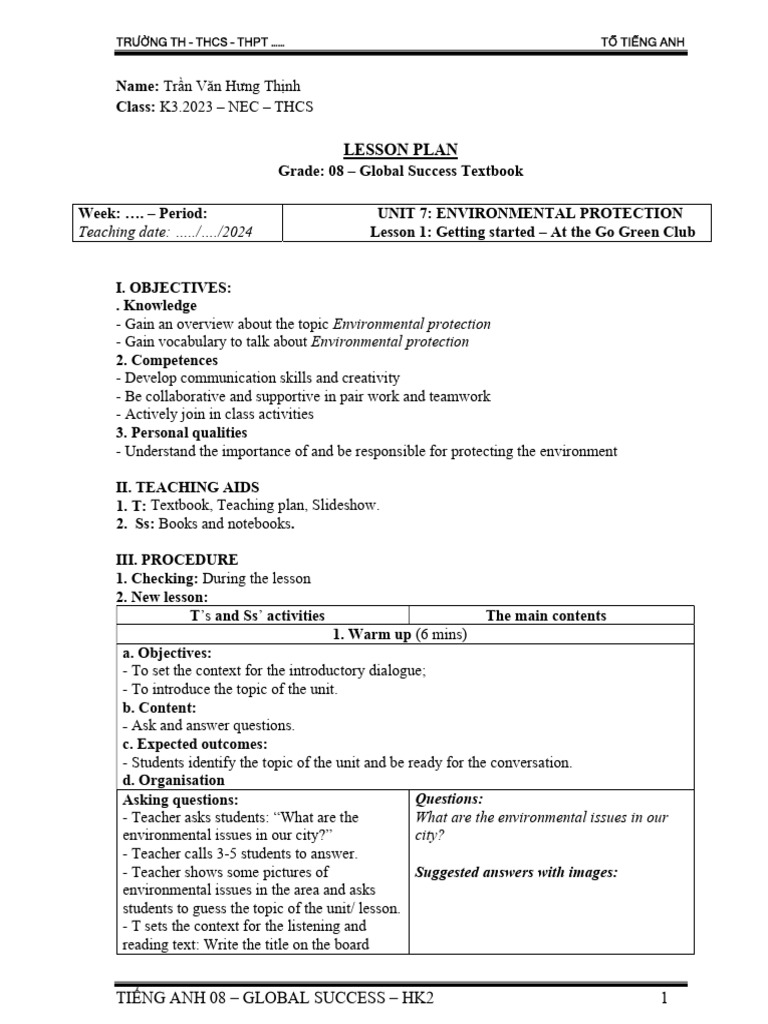 TRẦN VĂN HƯNG THỊNH (22.01.1997) - K03.23 NEC THCS | PDF | Learning ...