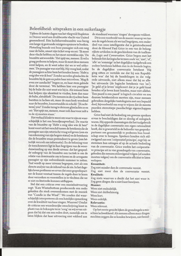 Beleefdheid - Uitspraken in Een Suikerlaagje | PDF