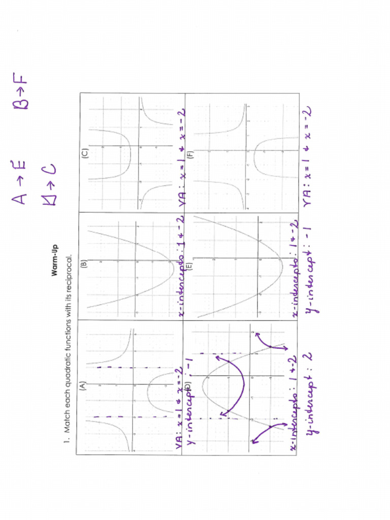 Rational Functions Warm-Up 2 | PDF