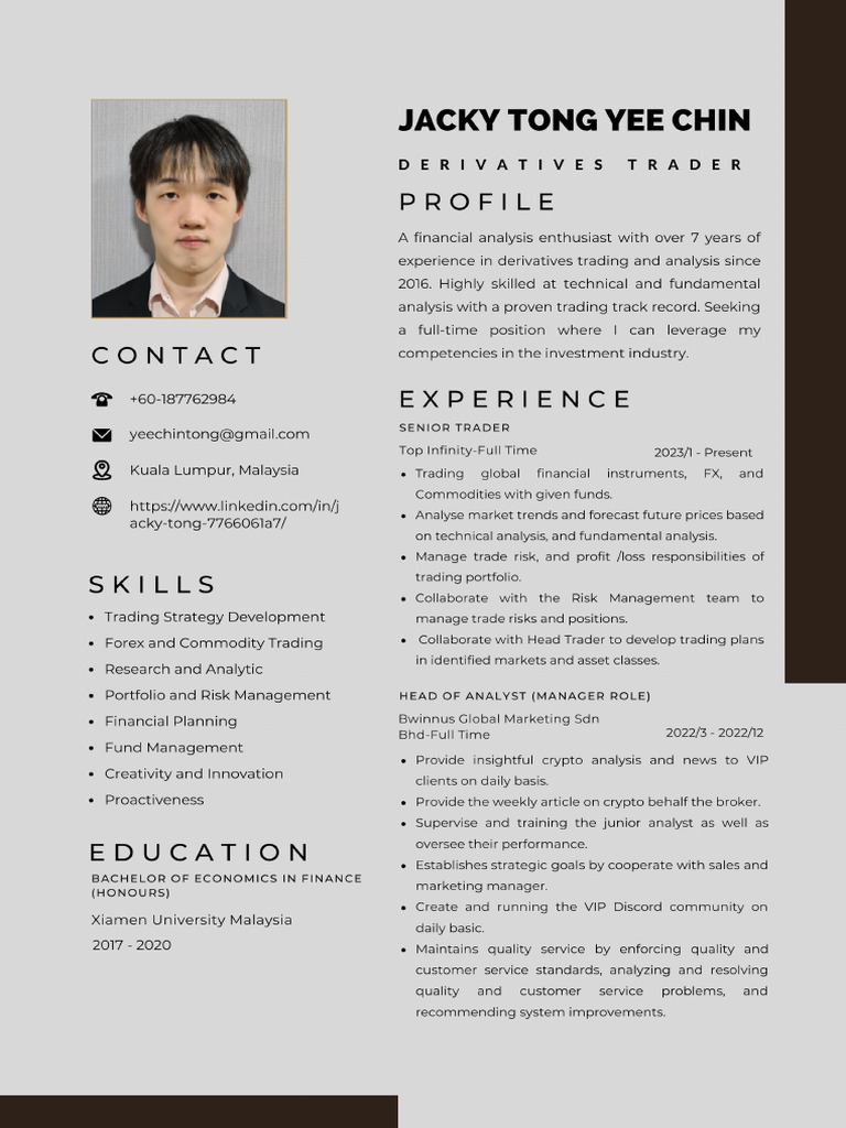 Jacky Tong Yee Chin CV | PDF