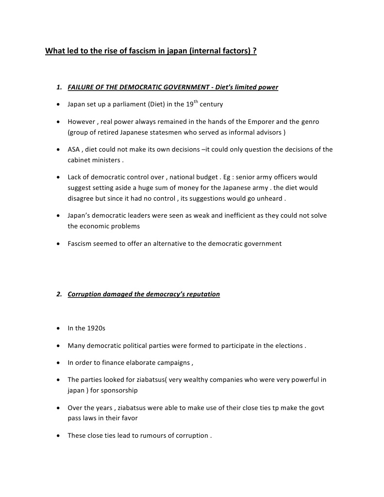 What Led To The Rise of Fascism in Japan (Internal Factors ...