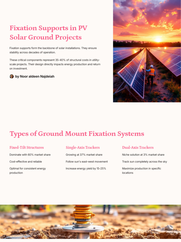 Fixation Supports in PV Solar Ground Projects | PDF | Photovoltaics ...