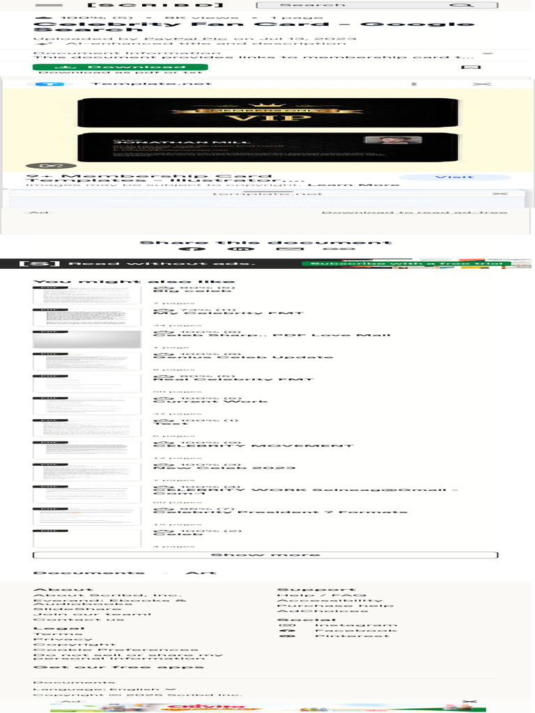 Celebrity Fan ID Card Template | PDF | Scribd | Computing