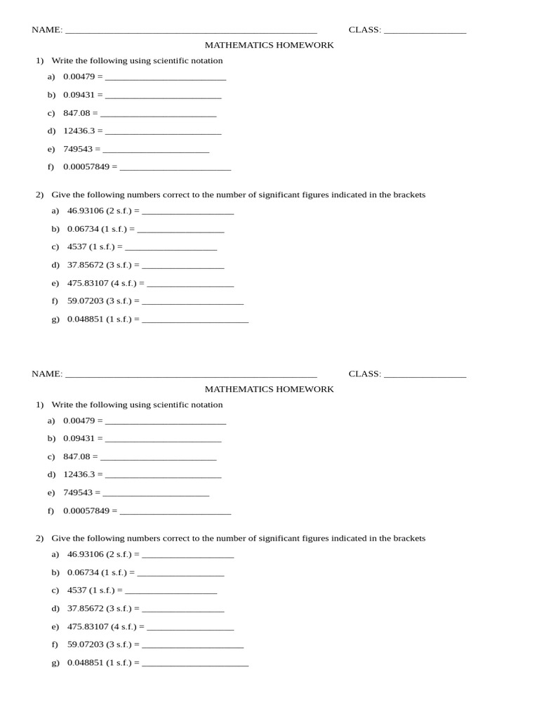 Significant Figures Scientific Notation | PDF