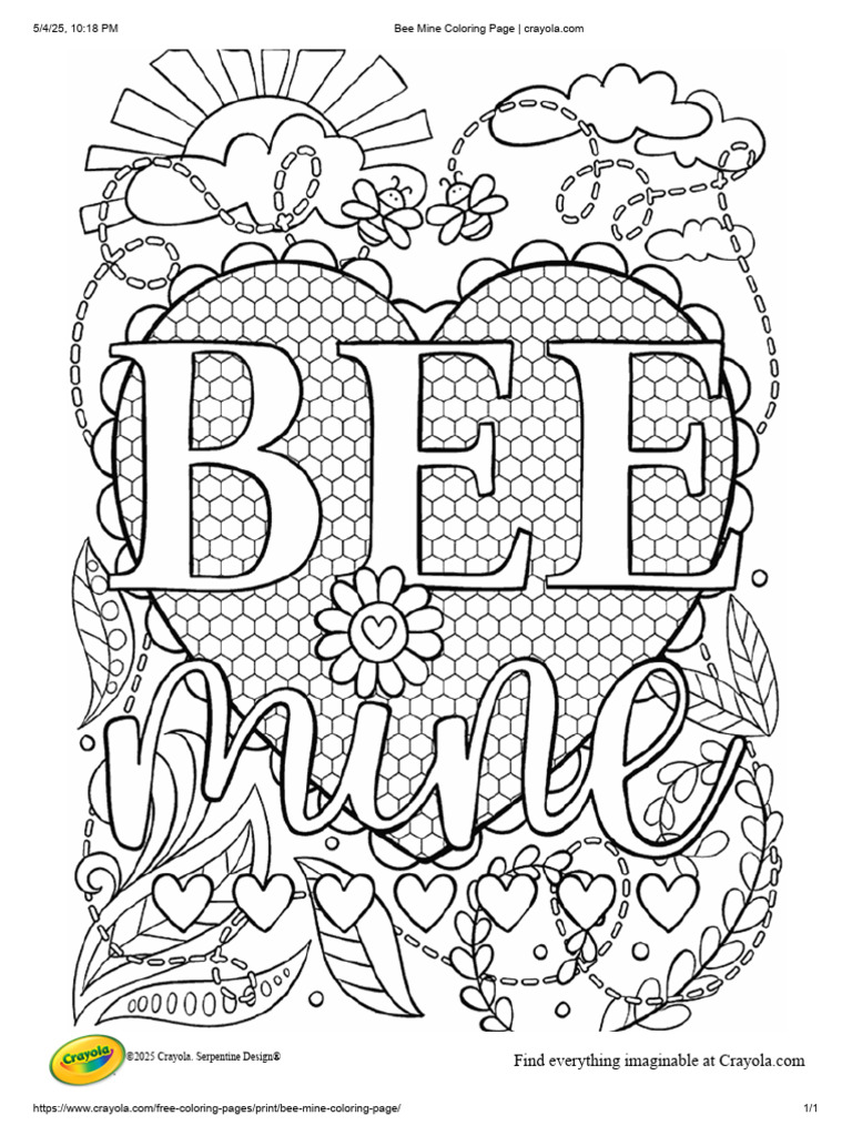 Bee Mine Coloring Page _ crayola.com | PDF