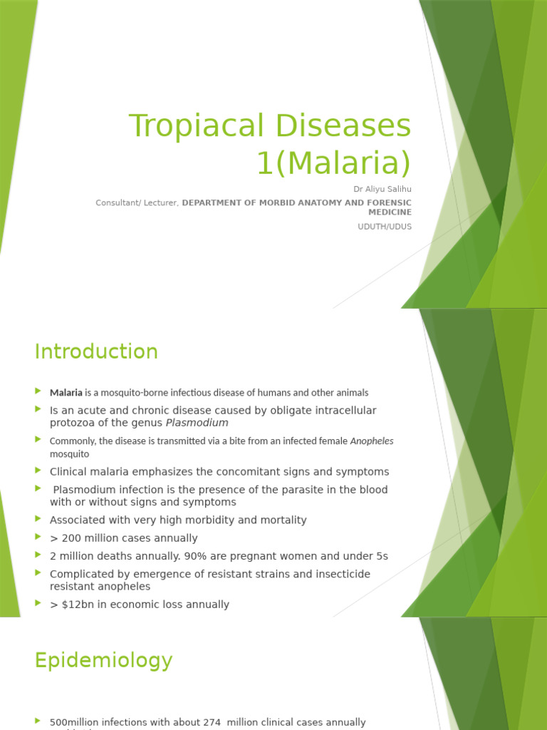 Tropical Pathology 1 [Malaria)] | PDF | Malaria | Plasmodium