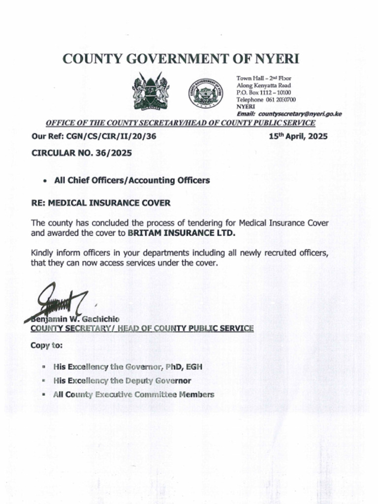 BRITAM INSURANCE COVER | PDF