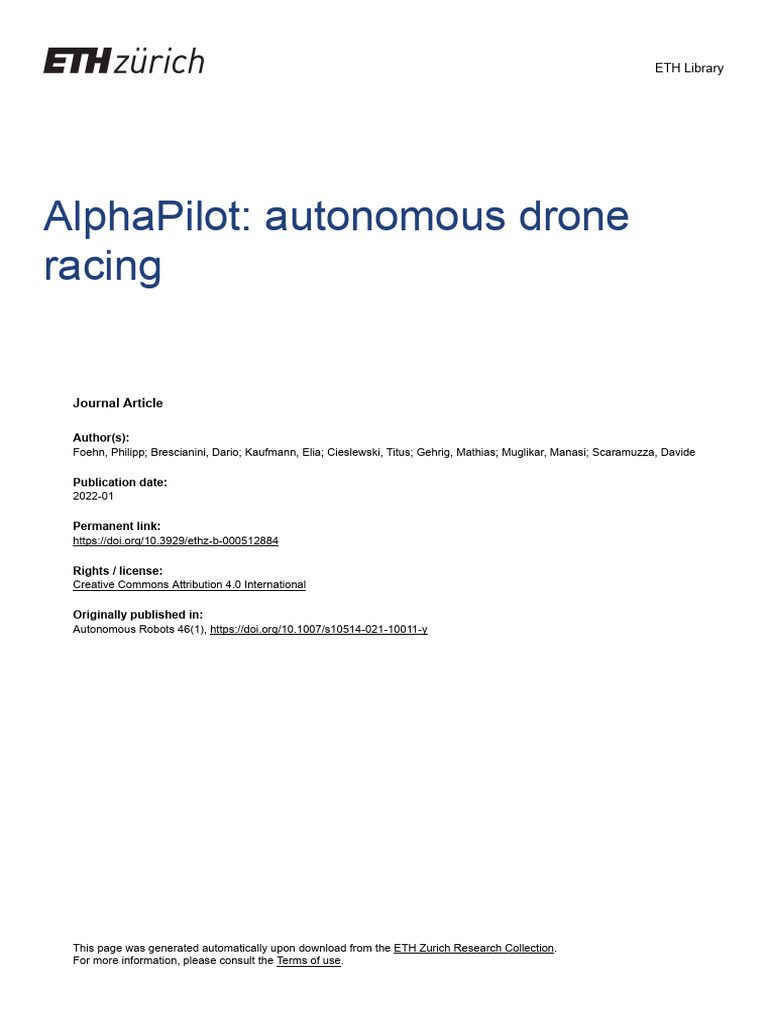 Foehn2022 Article AlphaPilotAutonomousDroneRacin | PDF
