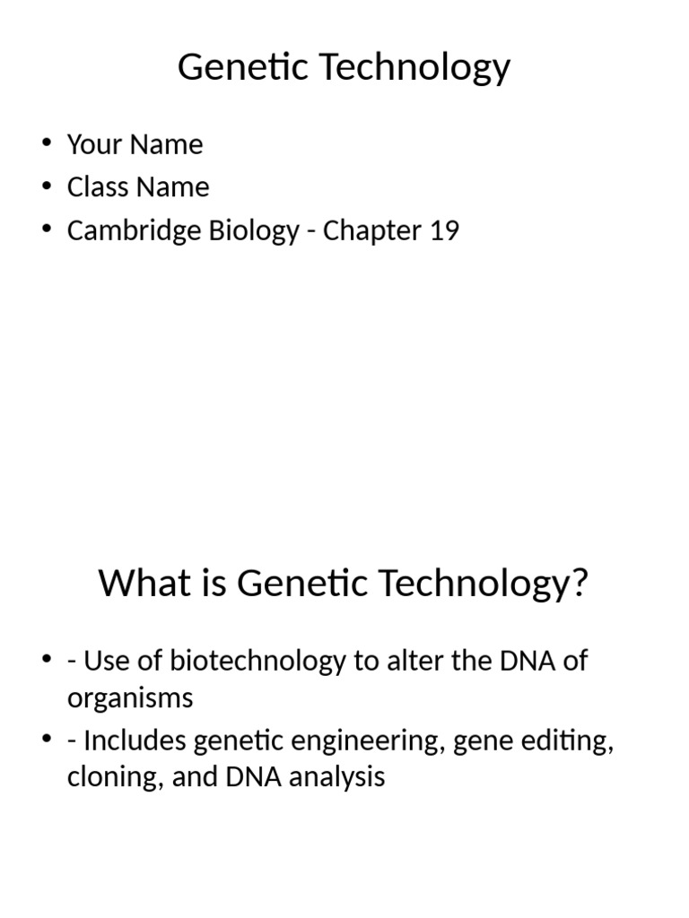 Genetic Technology Presentation | PDF
