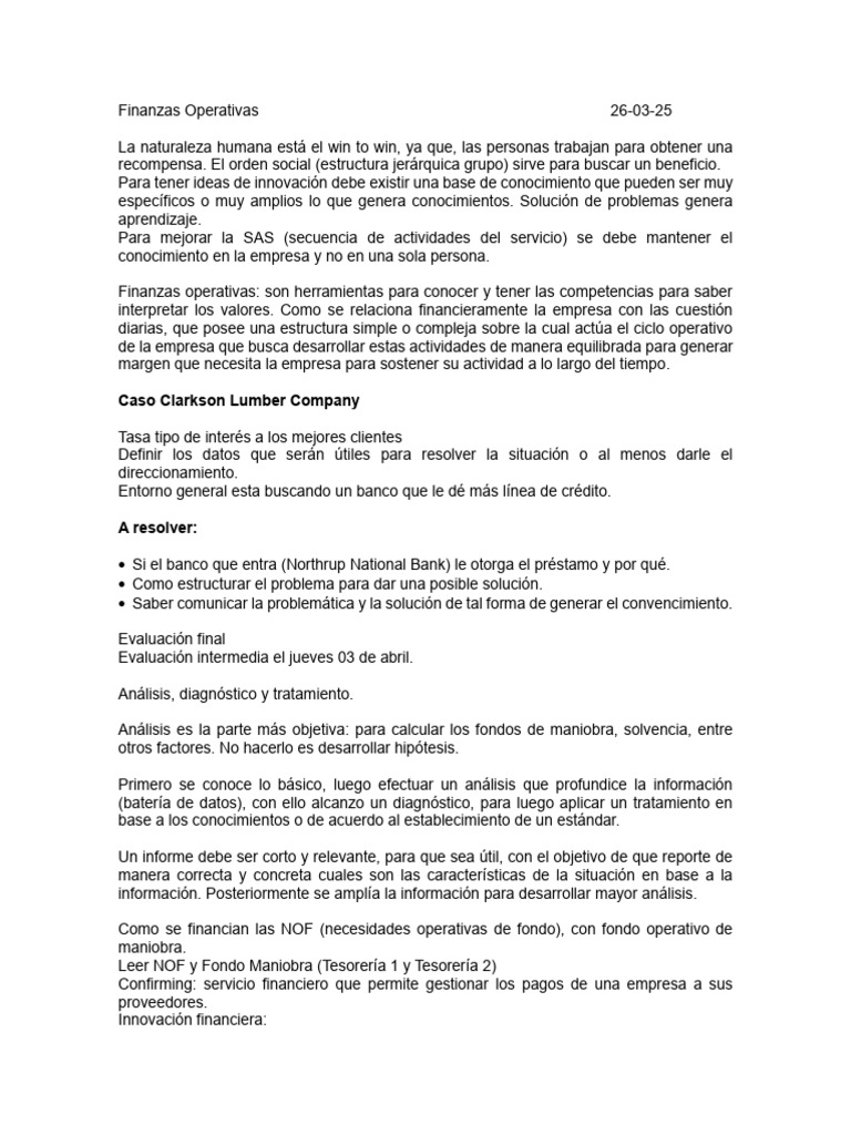 Finanzas Operativas y Tesorería | PDF | Business | Economias