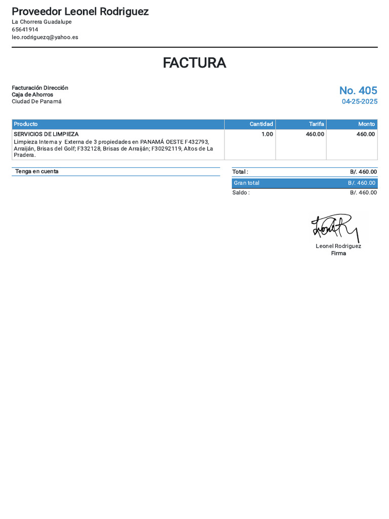 Factura 402 Leonel | PDF