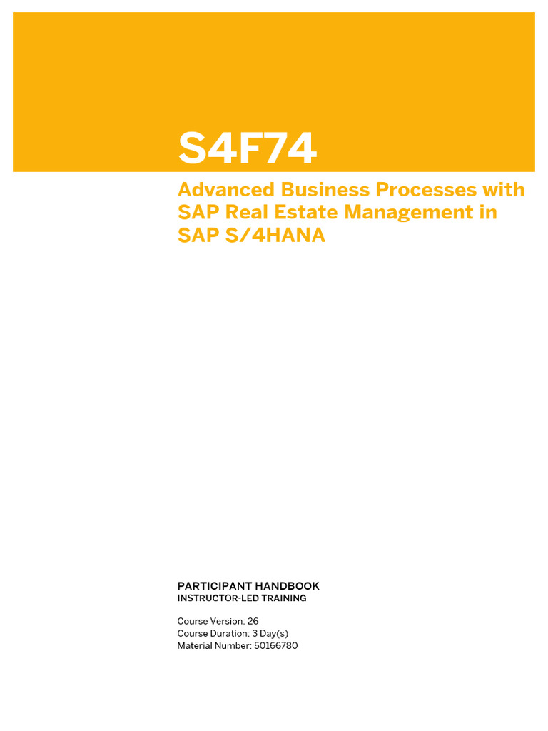 SAP Real Estate Management Training Guide | PDF | Financial Accounting ...