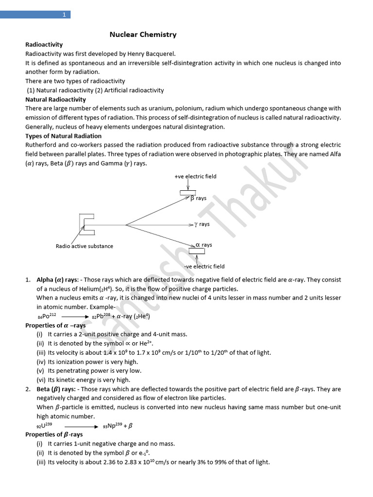 6. Nuclear Chemistry - New | PDF | Nuclear Physics | Radioactive Decay