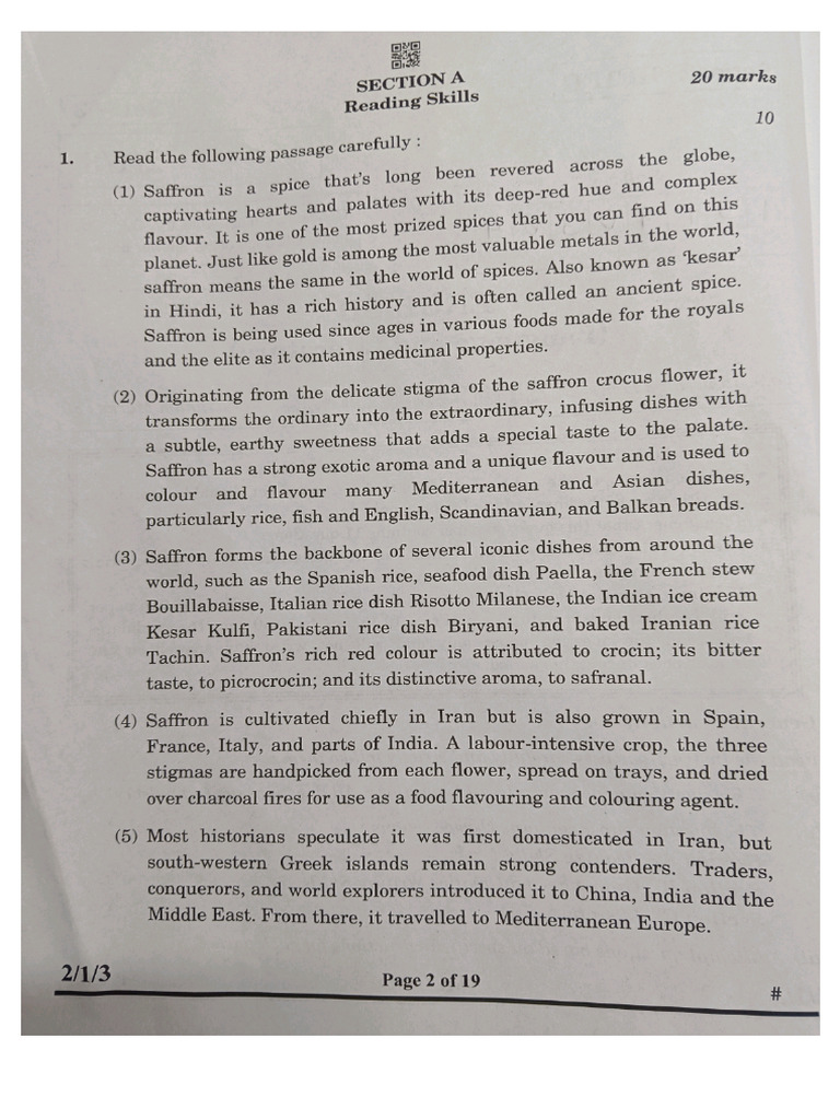 English Paper Set-3 | PDF