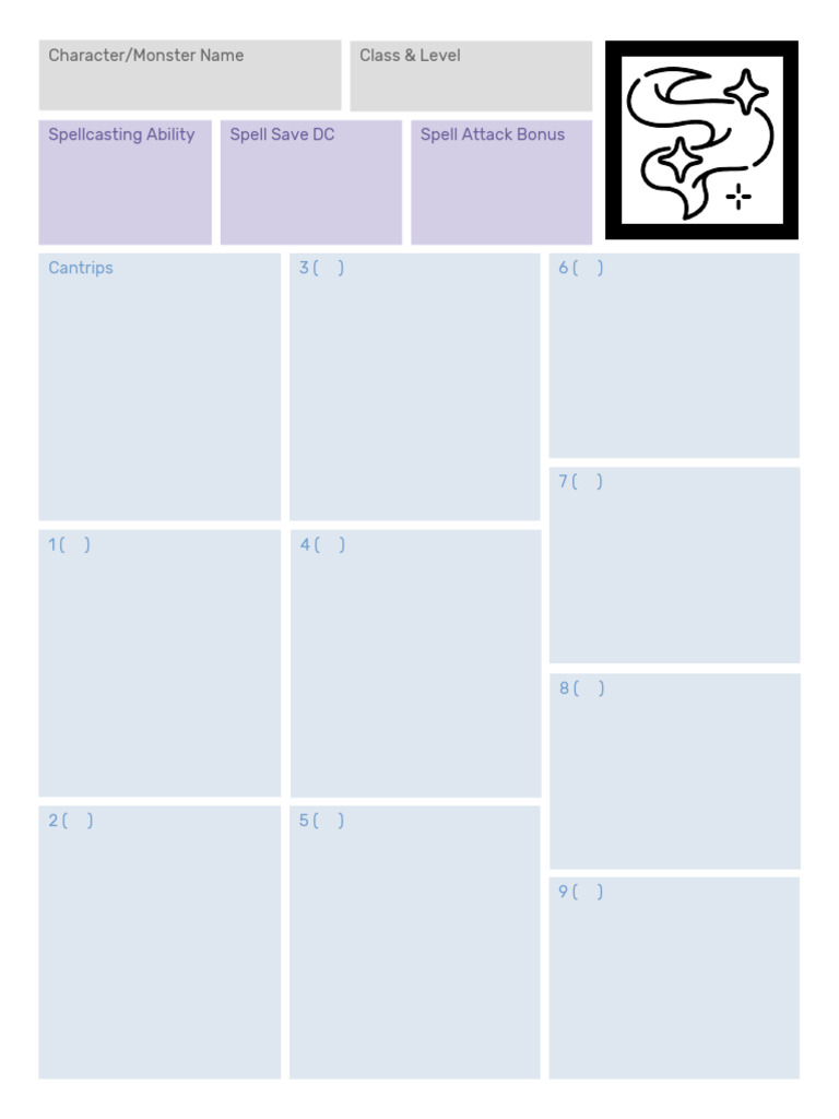Spellcasting Sheet (Detailed) | PDF