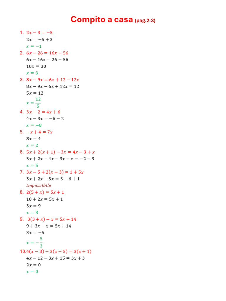 Compito A Casa - Matematica | PDF