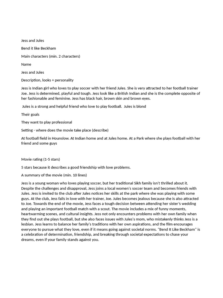 Bend It Like Beckham | PDF