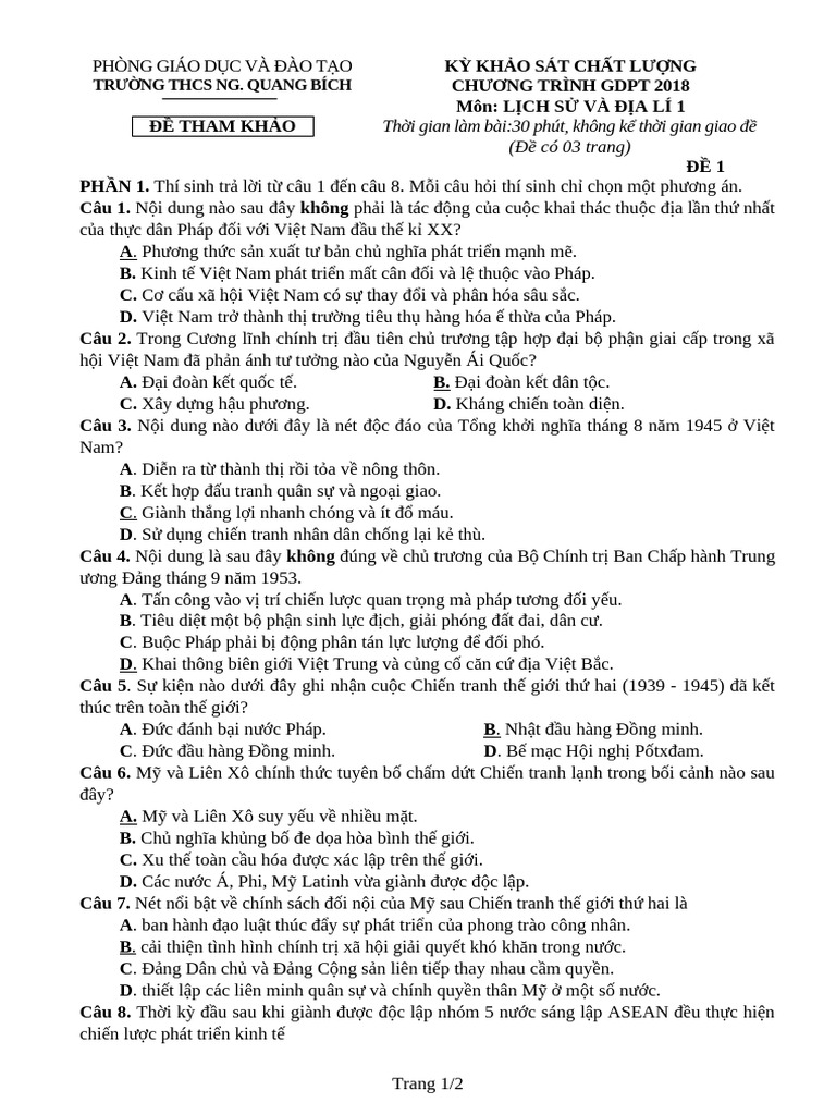ĐỀ 1 - NQB | PDF