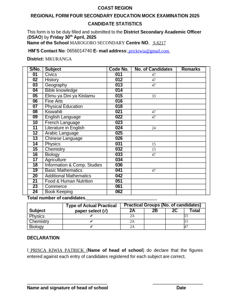 Statistics Form1 | PDF