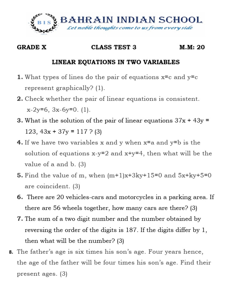 CT 3 Linear Equations | PDF