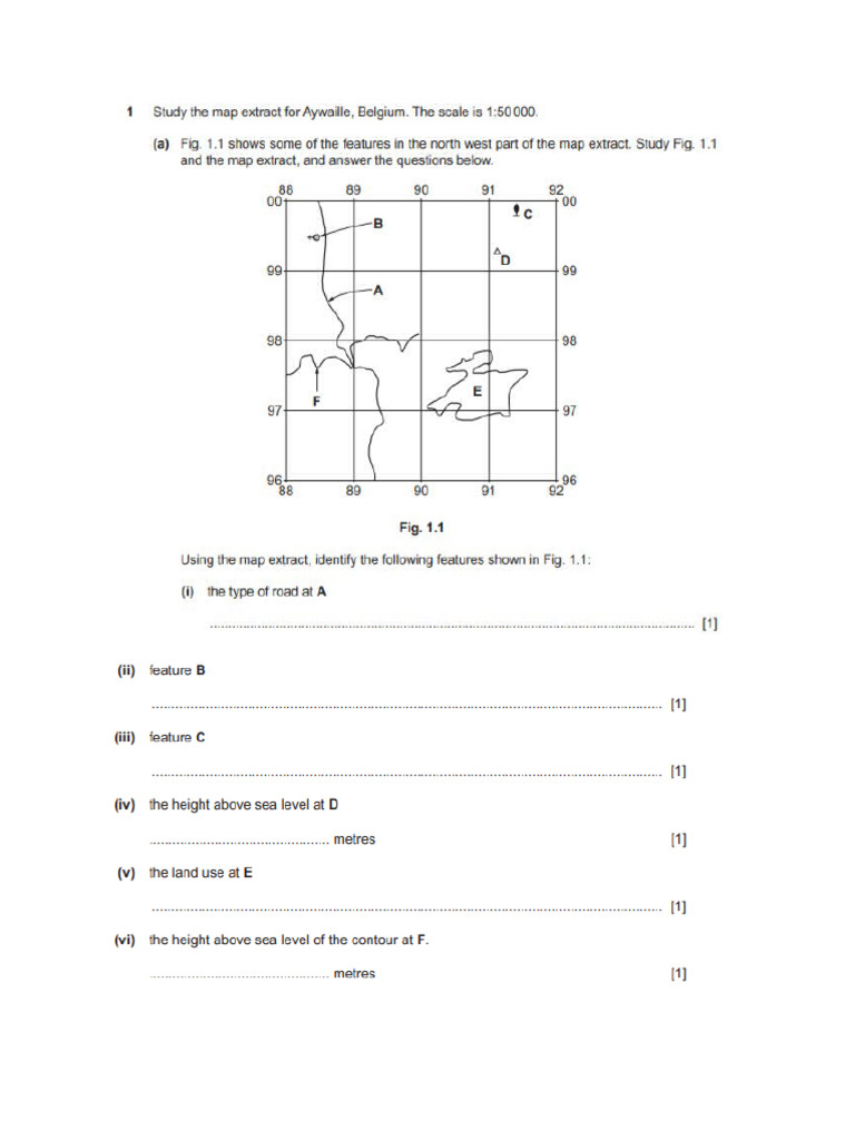 Mapwork Questions Pdf