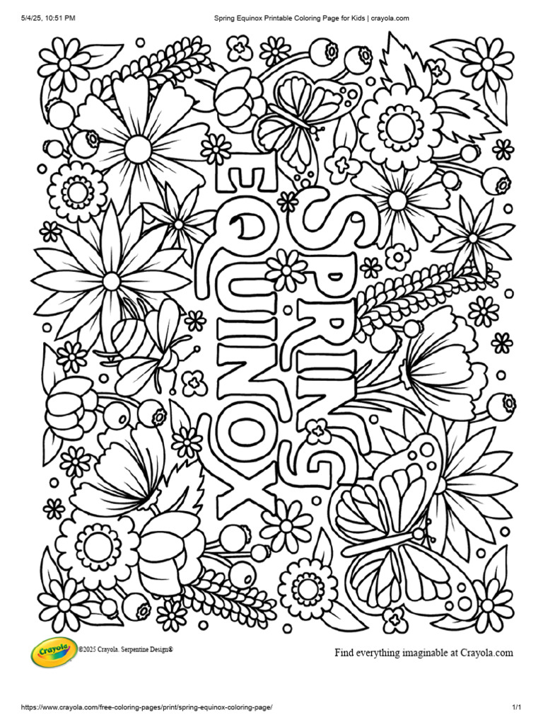 Spring Equinox Printable Coloring Page for Kids _ crayola.com | PDF