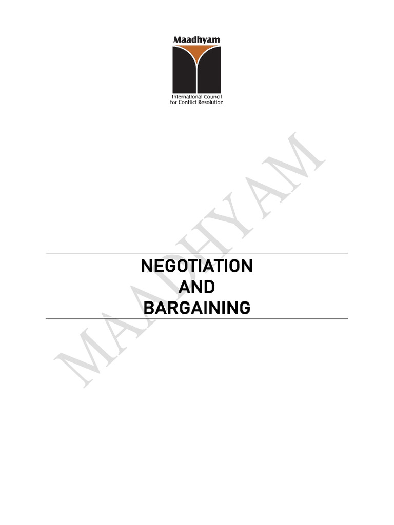 Negotiation and Bargaining | PDF | Negotiation | Bargaining