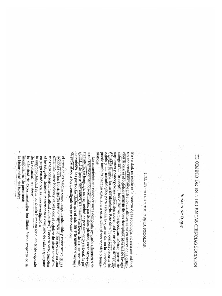 De Luque-El Objeto de Estudio en Ciencias Socieles | PDF