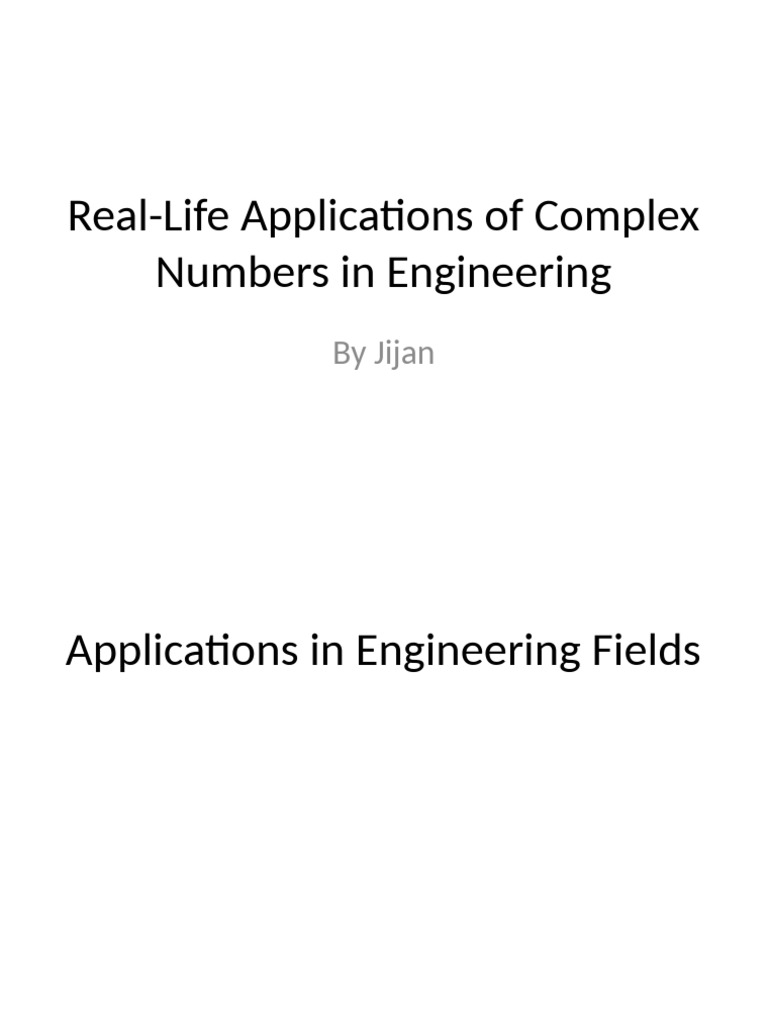 Complex Numbers in Engineering Applications | PDF