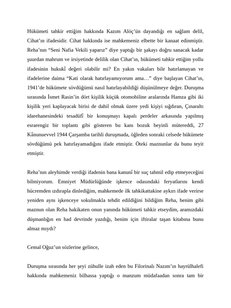 Atsız'ın Hükûmeti Tahkir Ettiği Yönündeki Iddialara Cevabı | PDF