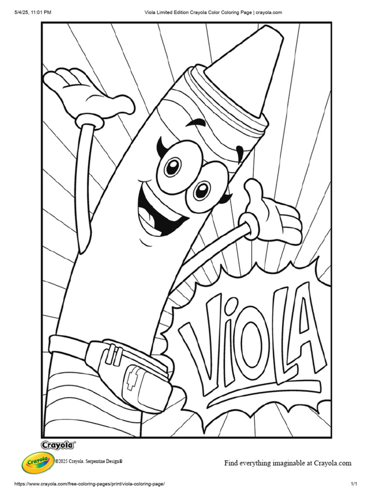 Viola Limited Edition Crayola Color Coloring Page | PDF