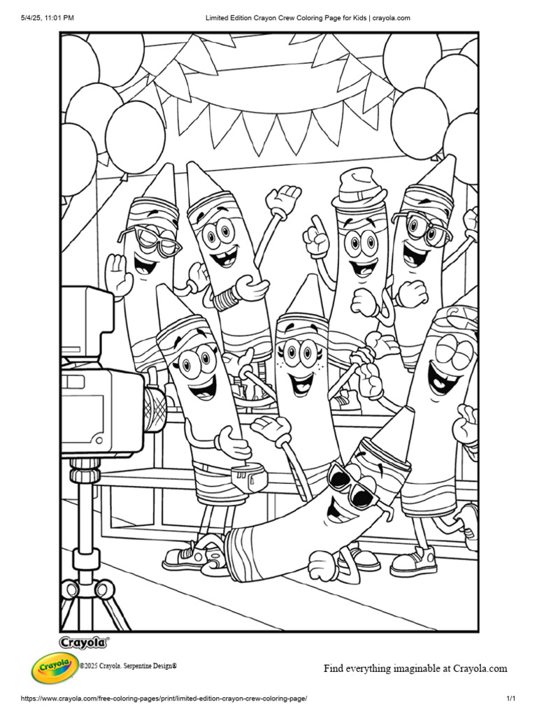 Limited Edition Crayon Crew Coloring Page For Kids | PDF