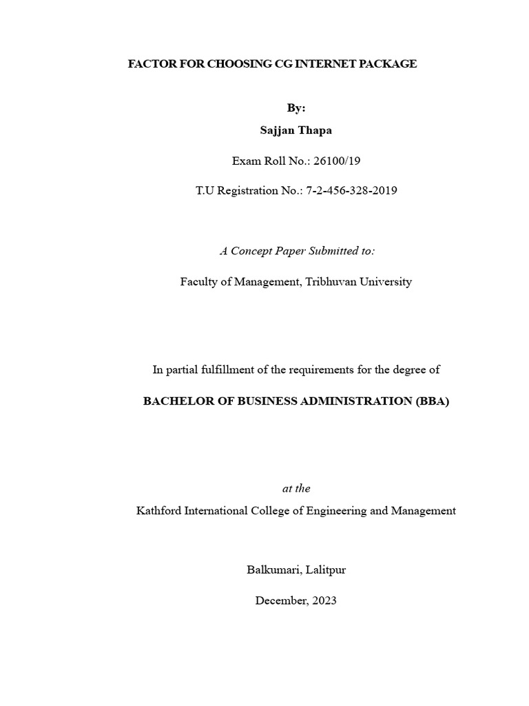 Concept Paper by Sajjan Thapa | PDF | Coefficient Of Determination | Internet