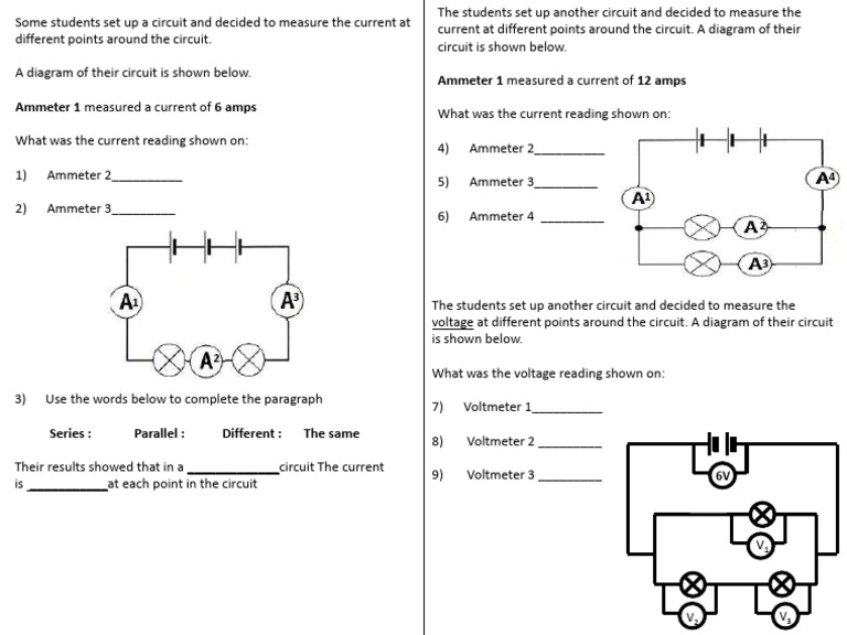 Voltage and Current Questions | PDF | Voltage | Physical Quantities