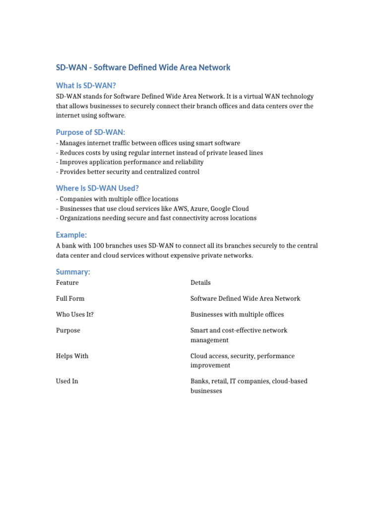 SD-WAN Basic Knowledge | PDF