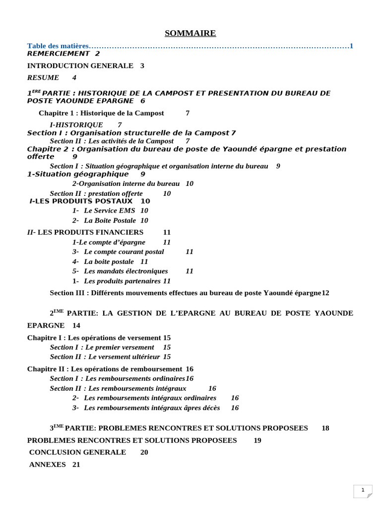 Historique et services de la CAMPOST | PDF | Transport de marchandises ...