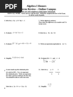 Algebra 1 Diagnostic Test | PDF | Equations | Mathematical Concepts