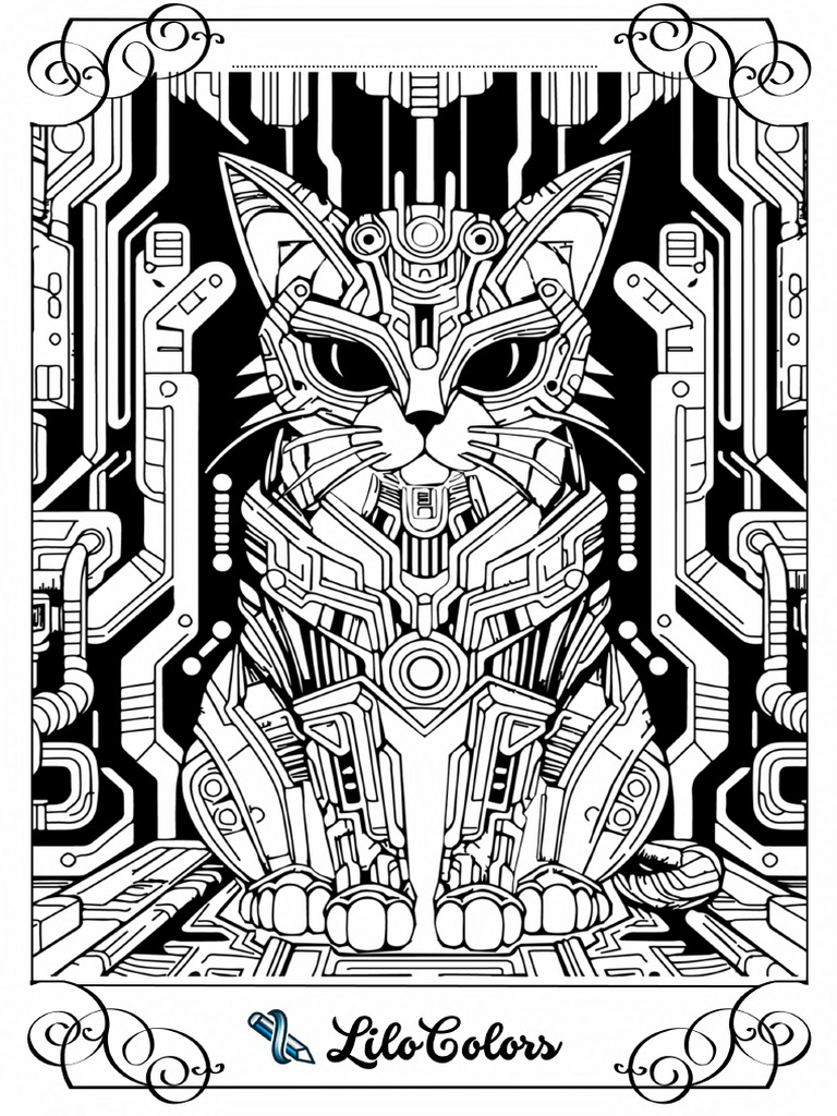 robot-cat-coloring-page | PDF