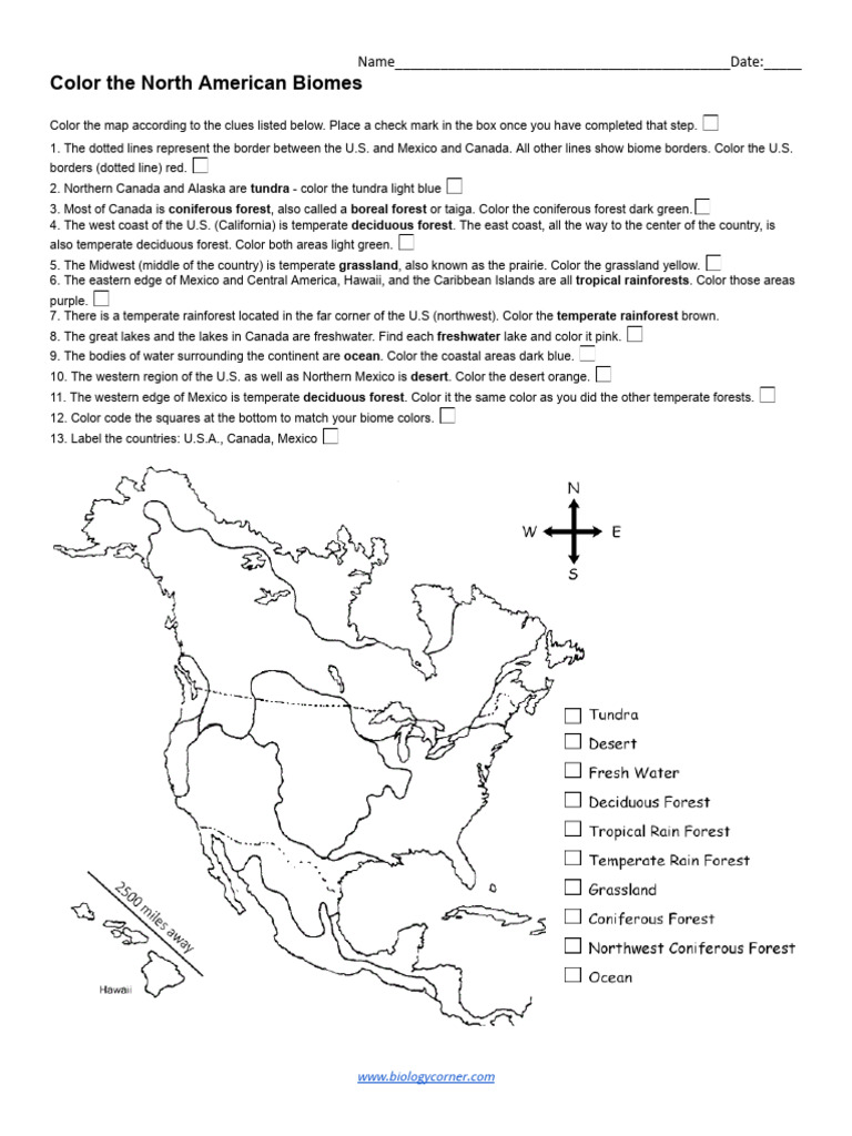 Biome Map Coloring (N) | PDF | Forests | Habitat