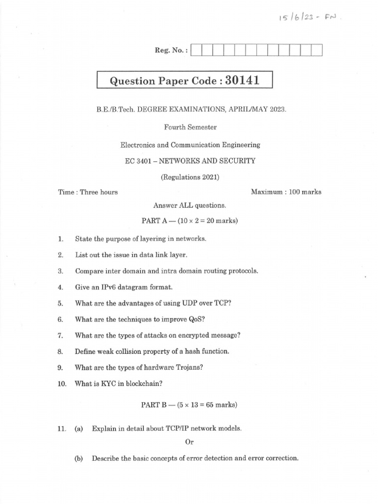 univ qn paper | PDF