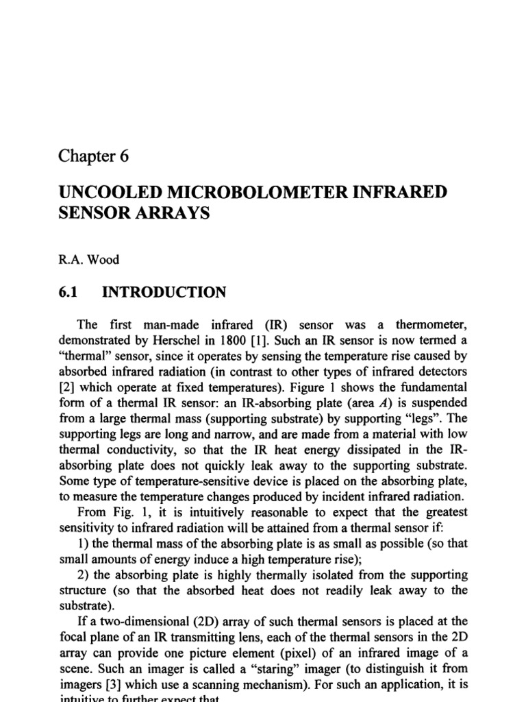 Uncooled Microbolometer Infrared Sensor Arrays | PDF | Infrared | Microelectromechanical Systems