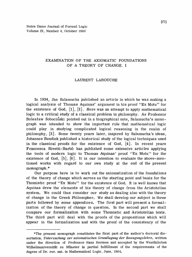 Examination of The Axiomatic Foundations I | PDF | Axiom | Theory