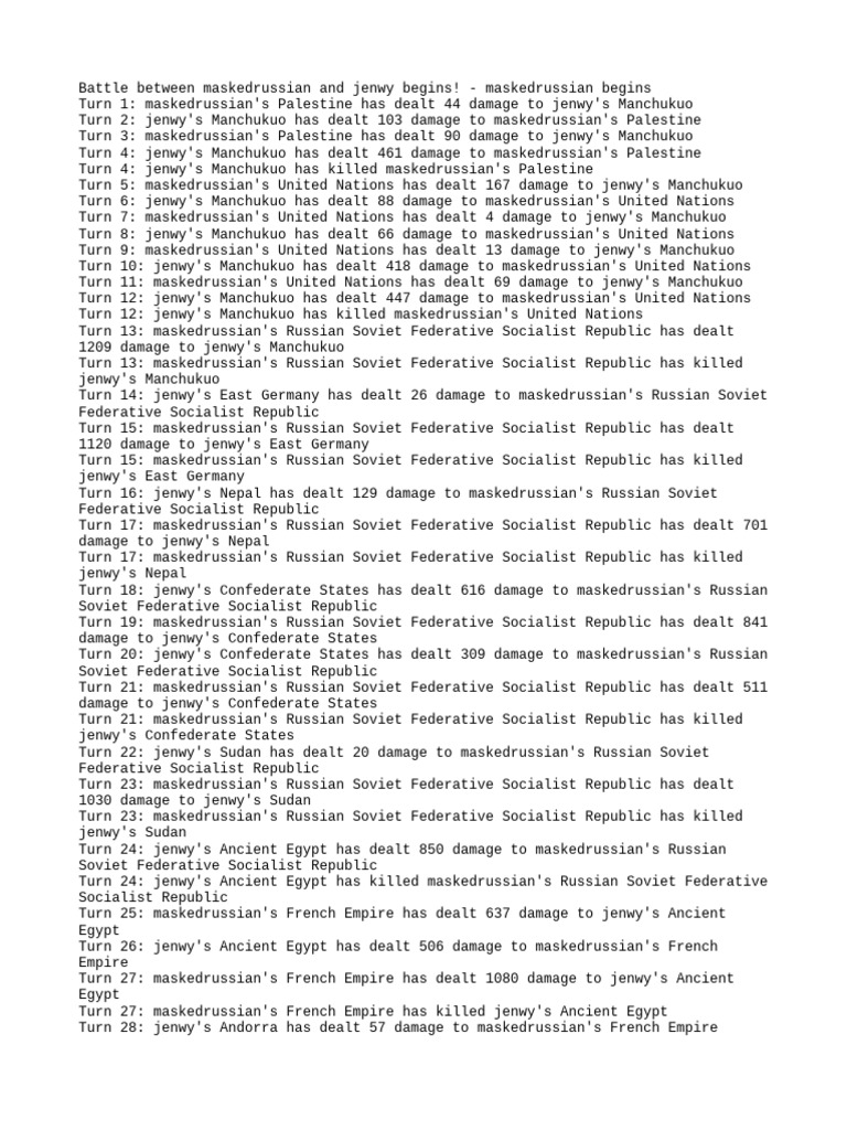 Battle-Log From Ballsdex | PDF | Russia | World Politics
