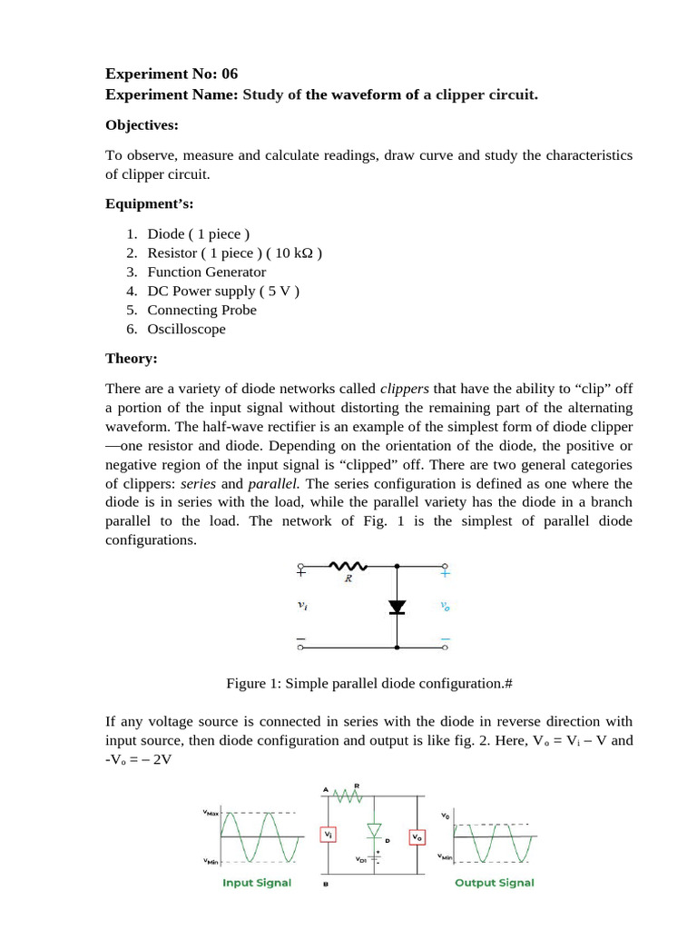 Experiment 06 (Clipper) | PDF
