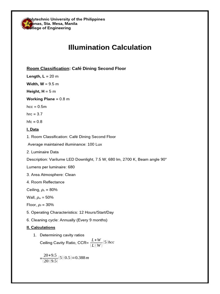 Illumination Calculation | PDF | Lighting | Light