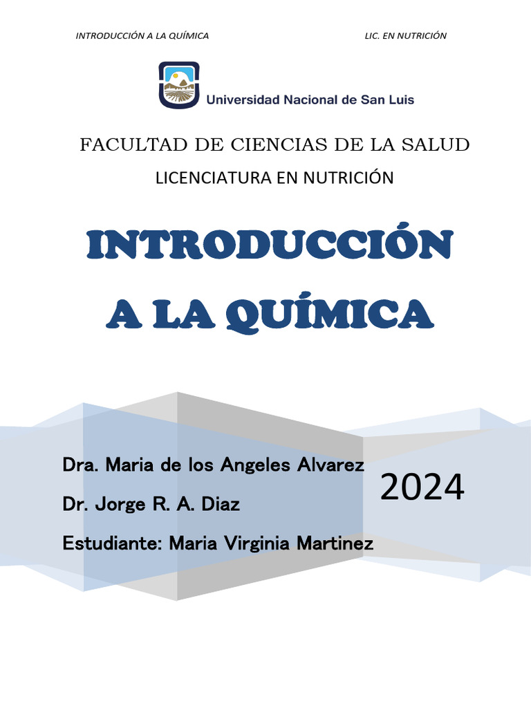Introduccion A La Quimica 2024 | PDF | Peso | Importar