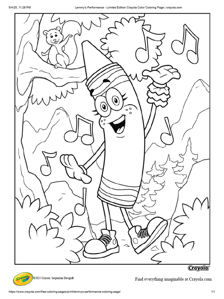 Lemmy's Performance - Limited Edition Crayola Color Coloring Page | PDF