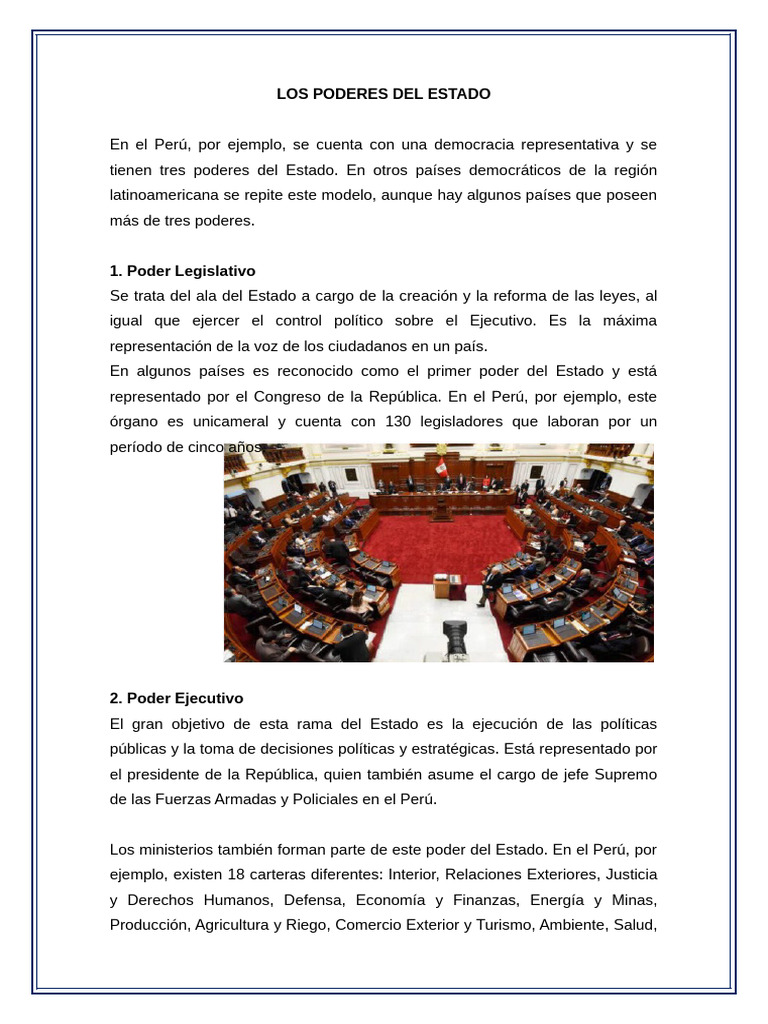 Los Poderes Del Estado | PDF