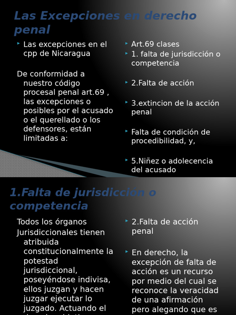 Las Excepciones en Derecho Penal Segundo Año | PDF | Demanda judicial ...